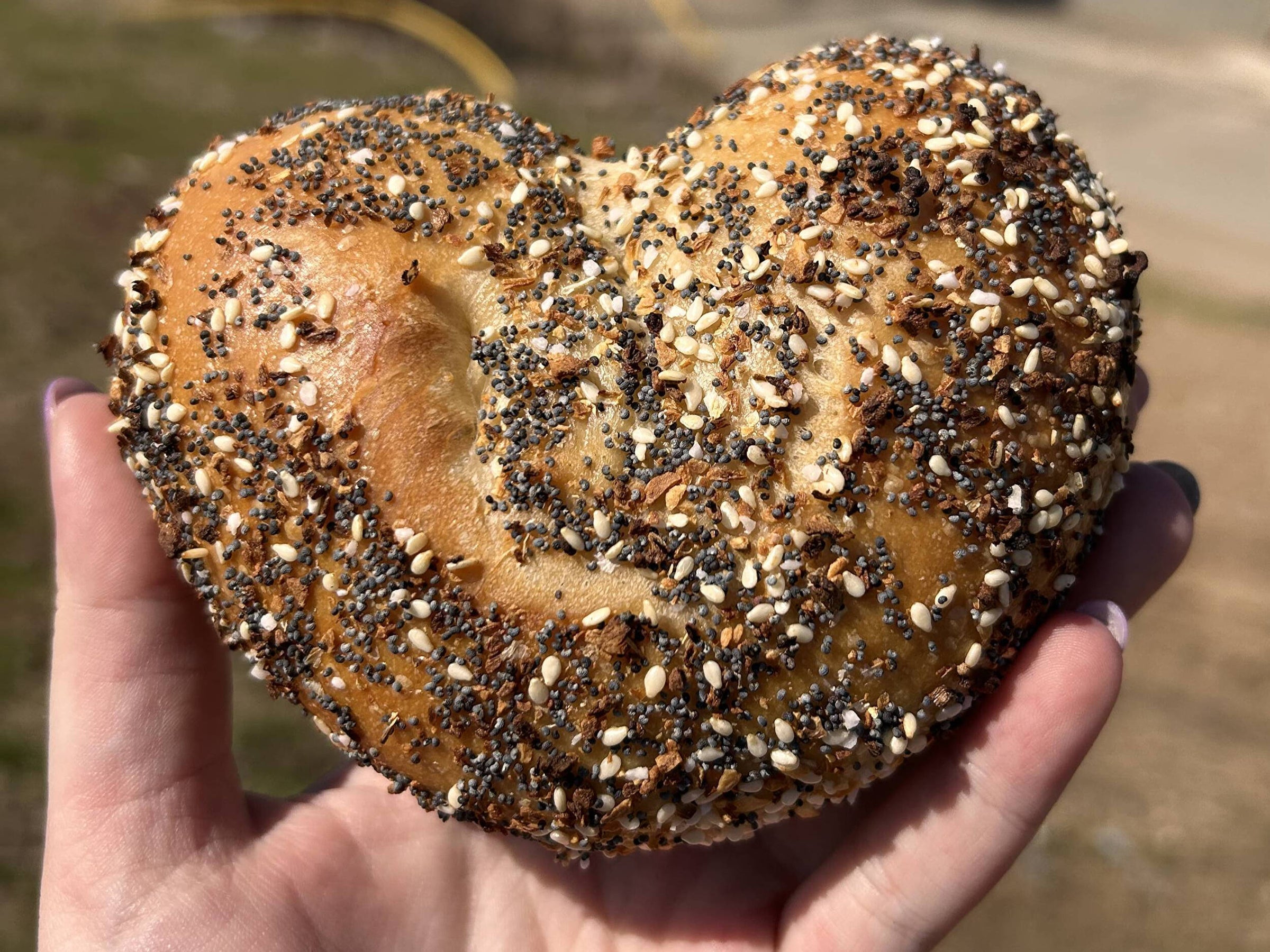 heart shaped bagel